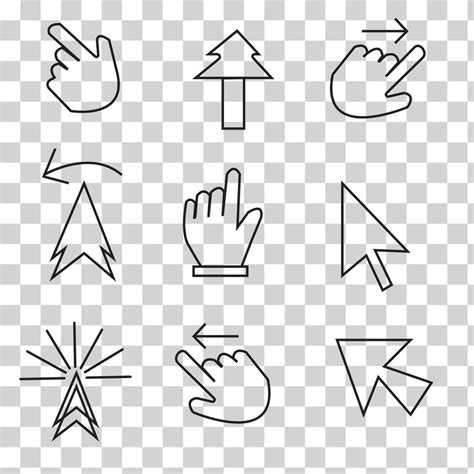 Cursor Icon Set Mouse Cursor Click Icon Symbol Sign 60614917 Vector Art At Vecteezy