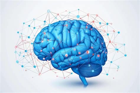 Blue Digital Brain With Network Connections Illustrating The Intricate Complexity Of Neural