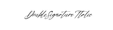 Double Signature Italic Font