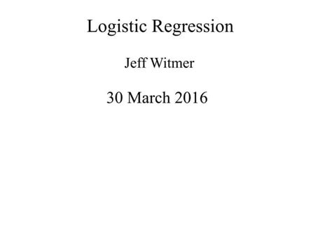 unconditional binary logisticregression ppt