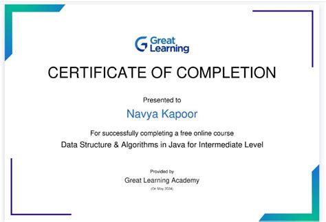 navya kapoor on linkedin completed this data structure and algorithms