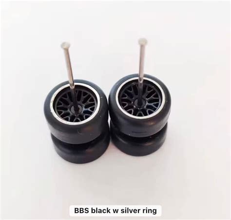1 64 Bbs Black Silver Ring Wheels Set Southwestdiecast
