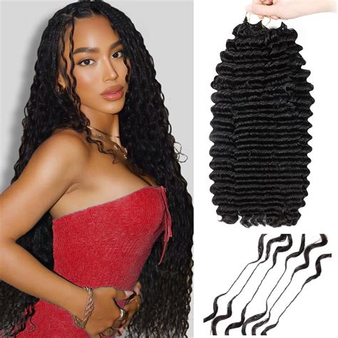 Deep Wave Knotless Pre Separated Crochet Hair Extensions 50g Invisible