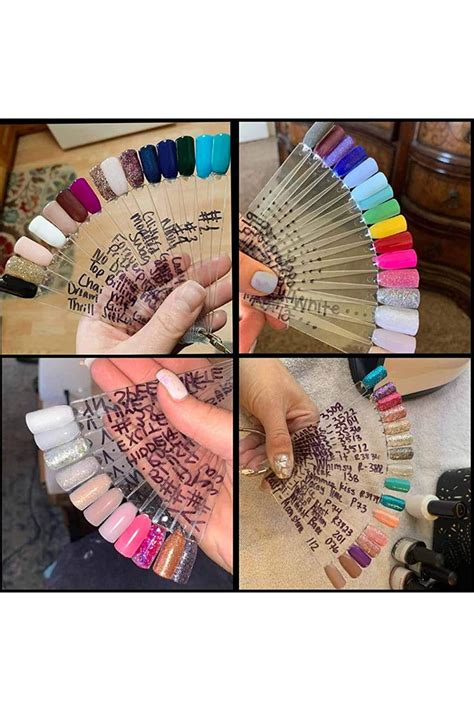 2 Set 100 Tips Clear Nail Art Swatches Sticks Polish Board Display