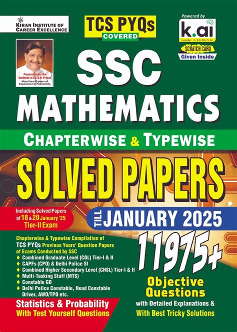 Buy Ssc Maths Chapterwise And Typewise Solved Papers Till January 2025 Tcs Pyqs Covered For Cgl