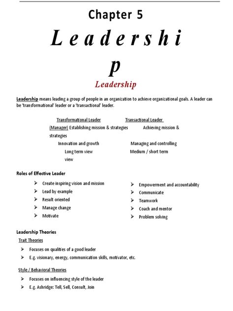 5 Chp 5 Leadership Pdf Leadership Bribery