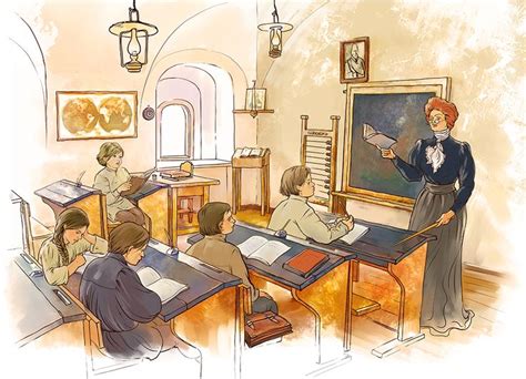 Иллюстрация Урок в земской школе Illustrators Zelda Characters Illustration