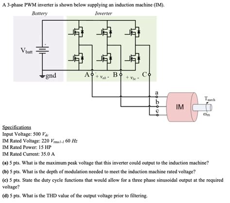 A 3 Phase Pwm Inverter Is Shown Below Supplying An A 3 Phase Pwm Inverter Is Shown Below Supplying An