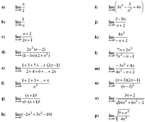 Math Exercises And Math Problems Limit Of A Sequence