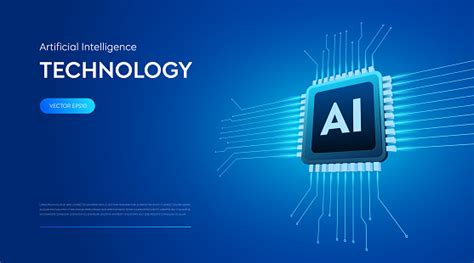 인공 지능 3d 반도체 인공 지능 칩 혁신 배경 빅 데이터 기술 네트워크 템플릿 배너 네온 추상 전기 글로우 라인 블루 네트워킹 미래 벡터 일러스트 레이 션 분석 보기에