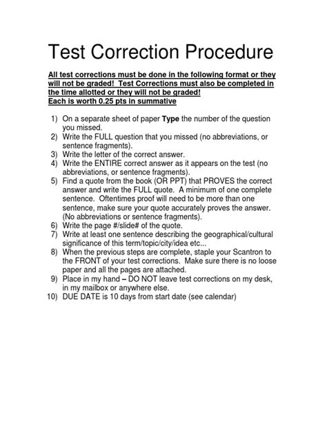Pdf 3 Test Correction Procedures Dokumentips