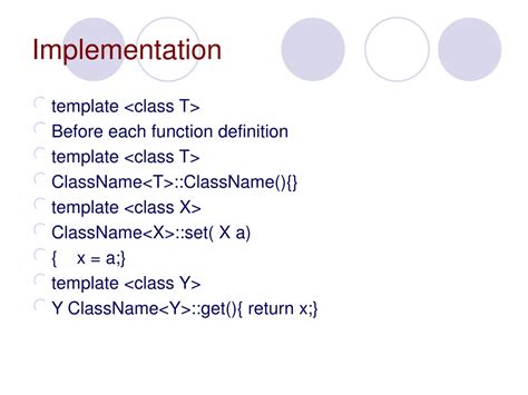 Ppt Template Class Implementation In C Powerpoint Presentation