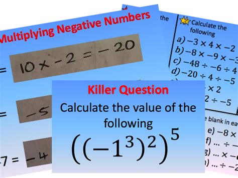 Multiplying And Dividing Negative Numbers Teaching Resources