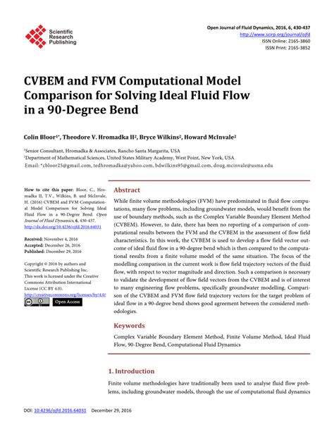 Pdf Cvbem And Fvm Computational Model Comparison For Solving Ideal