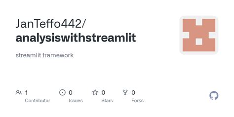 Github Janteffo Analysiswithstreamlit Streamlit Framework