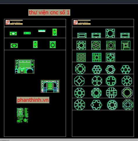 File cad cnc cực hiếm gồm các CNC vách CNC trần