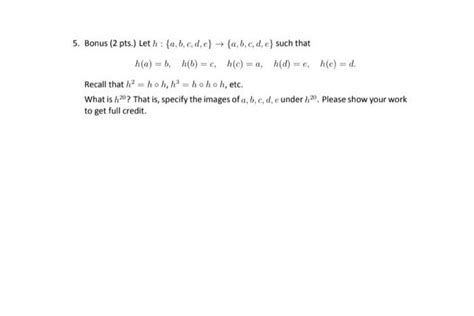 Solved Bonus Pts Let H A B C D E A B C D E Such Chegg Com