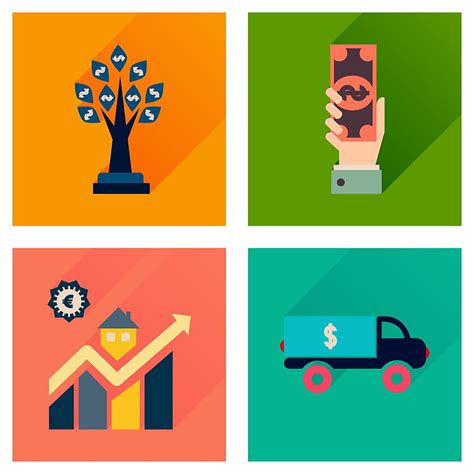 Concept Flat Icons With Long Shadow Banking Vector Eps Ai Uidownload