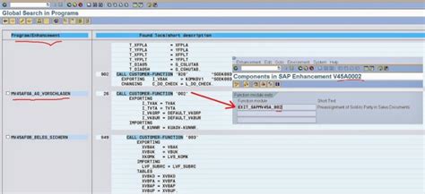 Function Module Exit Sapcodes