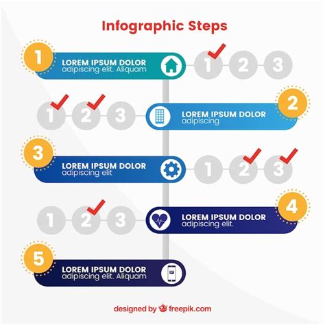 인포 그래픽 단계 설계 무료 벡터