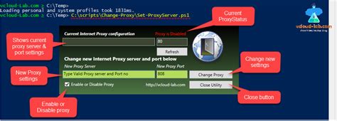 Microsoft Powershell GUI Change Internet Options Connections Lan Settings Proxy Server Grayed