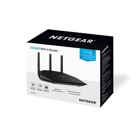 Netgear Ax1800 4 Stream Dual Band Wifi 6 Router Rax10 100eus