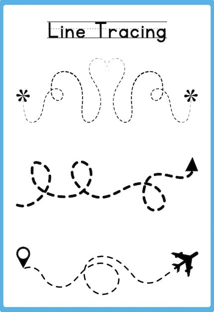 Premium Vector Tracing Lines Worksheet
