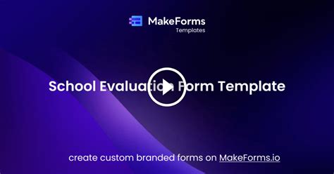 School Evaluation Form