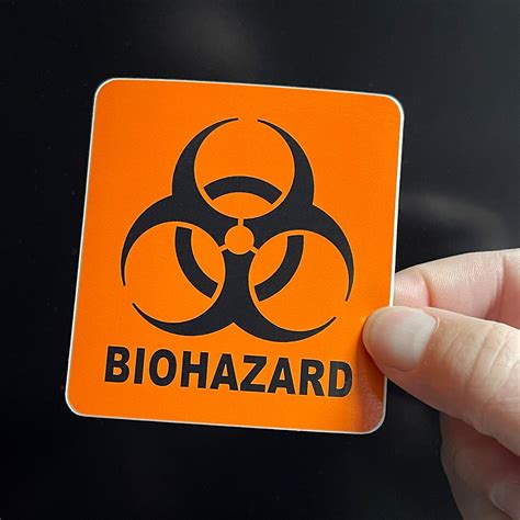 Biohazard Vinyl Sticker Waterproof Orange Hazard Symbol Decal Highest