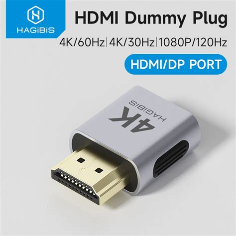 Hagibis 4k Hdmi Manequim Plug Displayport Edid Emulador Adaptador Sem