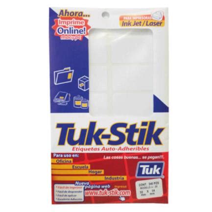 Etiquetas Adhesivas Tuk A 20 Auto Adheribles Color Blanco C20 Hojas