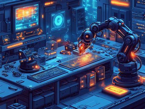 Advanced Robotics In High Tech Laboratory Ai Generated Stock Illustration Illustration Of