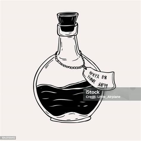 병 독의 벡터 손으로 그린 그림입니다 포스터 문신 옷 T셔츠 디자인 핀 패치 배지 스티커에 대 한 그래픽 밑그림 독성 물질에 대한 스톡 벡터 아트 및 기타 이미지 Istock