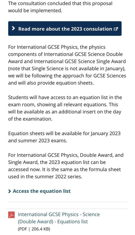Do We Get The Equations For Igcse Physics Double Edexcel R Igcse