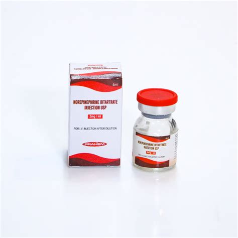 Norepinephrine Bitartrate Injection Usp Sunvet Healthcare