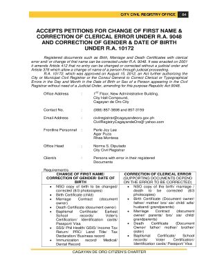 Fillable Online ACCEPTS PETITIONS FOR CHANGE OF FIRST NAME Fax Email Print PdfFiller