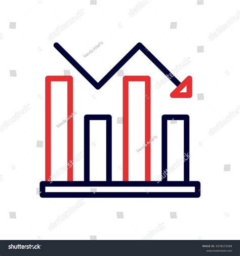 Decreasing Bar Chart Dark Blue Descending Stock Vector Royalty Free