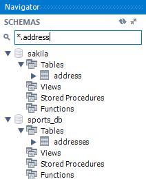 How To Search For Tables With Mysql Workbench Mysql Workbench Tutorials