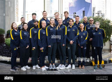 240209 Athletes And Staff Of The Swedish National Swimming Team Pose