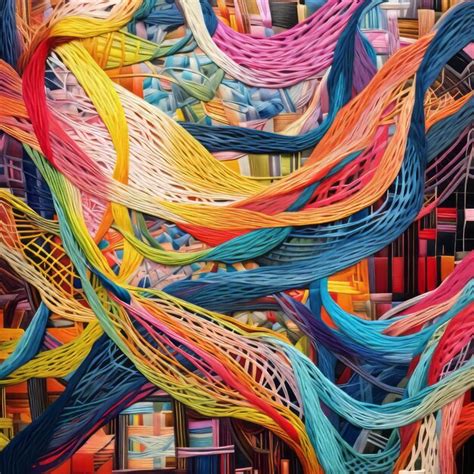 Premium Ai Image Unraveling Complexity Transforming Messy Lines Into Vibrant Fabric Patterns