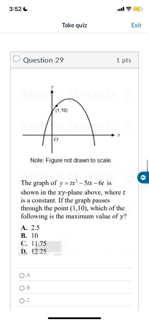 352 Cll รtake Quizexitquestion 291 Ptsnote Figure Not Drawn T