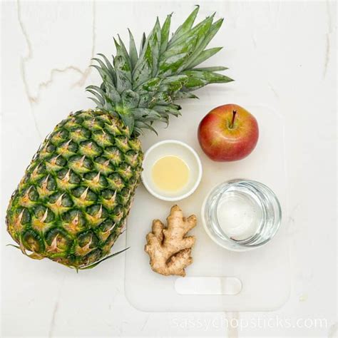 Fresh Pineapple Ginger Juice Recipe Healthy Homemade Sassy Chopsticks