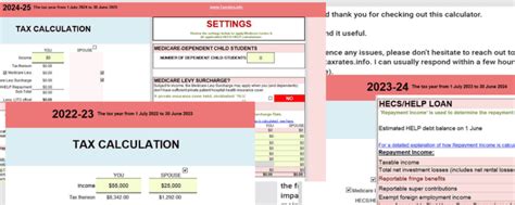 Australian Income Tax Excel Spreadsheet Calculator Taxrates Info