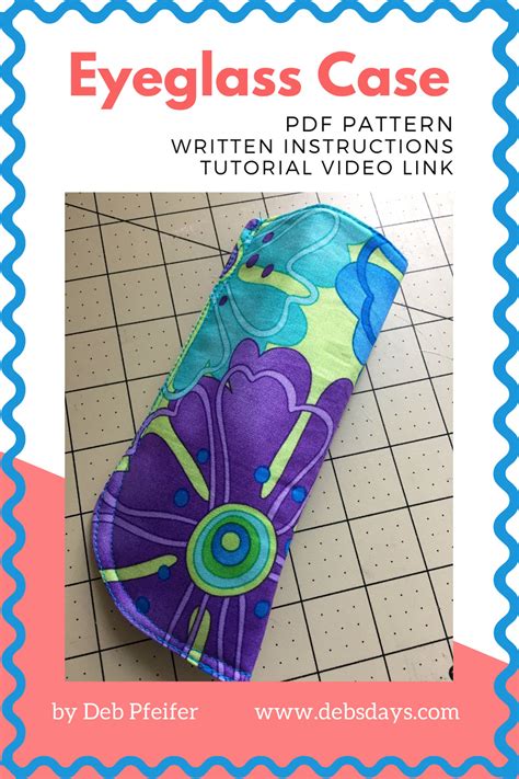Soft Sided Eyeglass Case Pdf Sewing Pattern Digital Download How To Make A Fabric Cover For