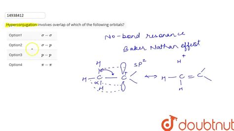 Hyperconjugation Involves Overlap Of Which Of The Following Orbitals