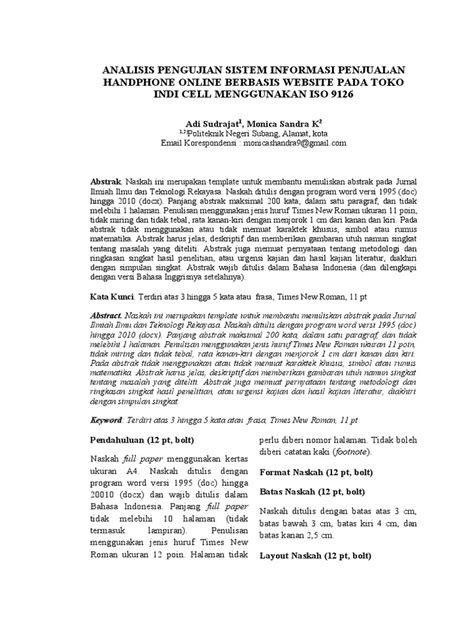 Analisis Pengujian Sistem Informasi Penjualan Handphone Online Berbasis Website Pada Toko Indi