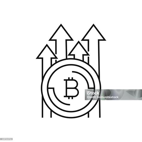 비트 코인 라인 아이콘 벡터 일러스트 레이 션입니다 로고 모바일 앱 웹사이트 Ui Ux 기호 기호에 대한 아이콘 디자인 로고에 대한 스톡 벡터 아트 및 기타 이미지 Istock