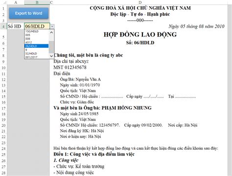 hướng dẫn cách xuất dữ liệu từ excel ra file word bằng vba học excel online miễn phí