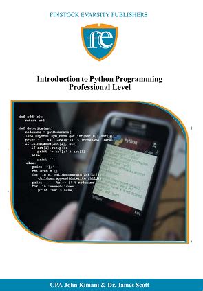 Introduction To Python Programming Professional Level Finstock Evarsity Resources