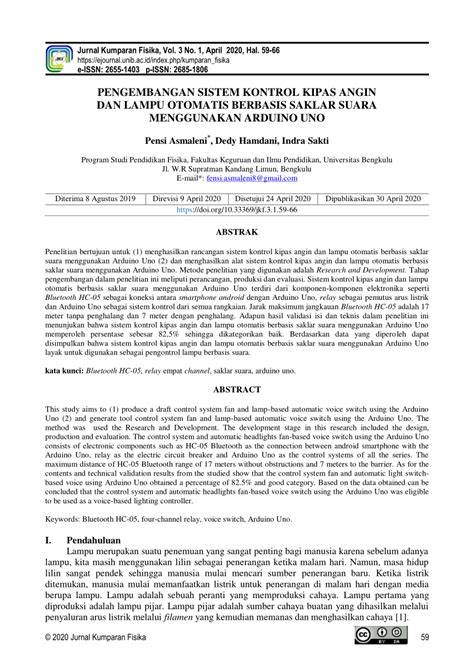 PDF PENGEMBANGAN SISTEM KONTROL KIPAS ANGIN DAN LAMPU OTOMATIS